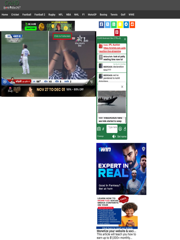 Live Streaming on CricHD: Sports Guide | PDF