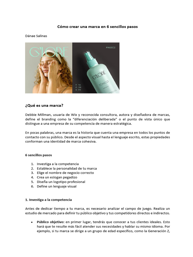Crear una marca en 6 pasos claves | PDF | Marca | Gestión de la marca