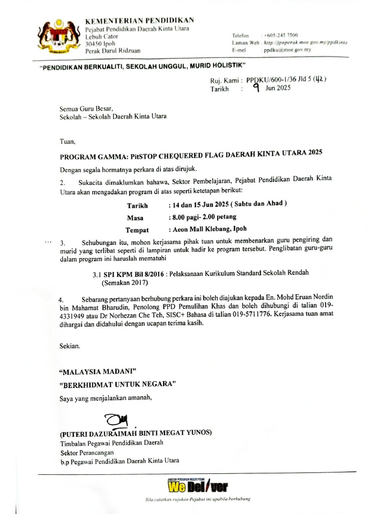Surat Panggilan Program Gamma - Pit-Stop | PDF