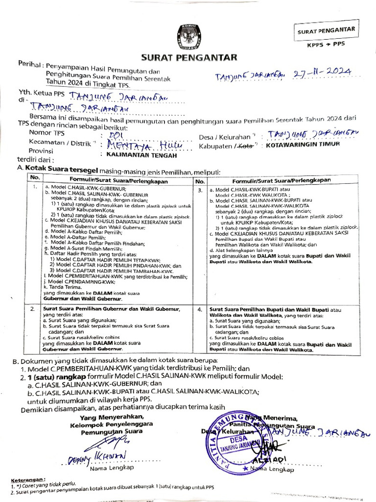SURAT PENGANTAR TPS 001 - 11zon | PDF