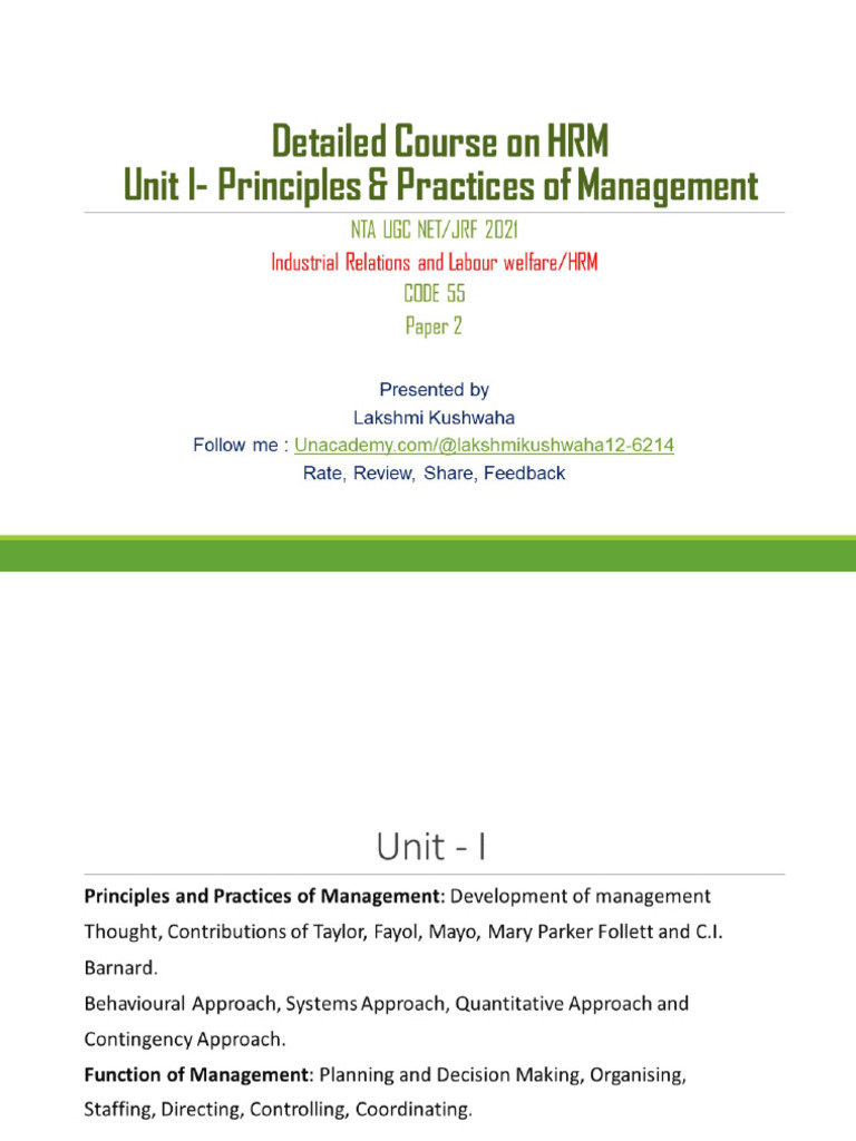 Unit 1 Principles & Practices of Management PDFs | PDF