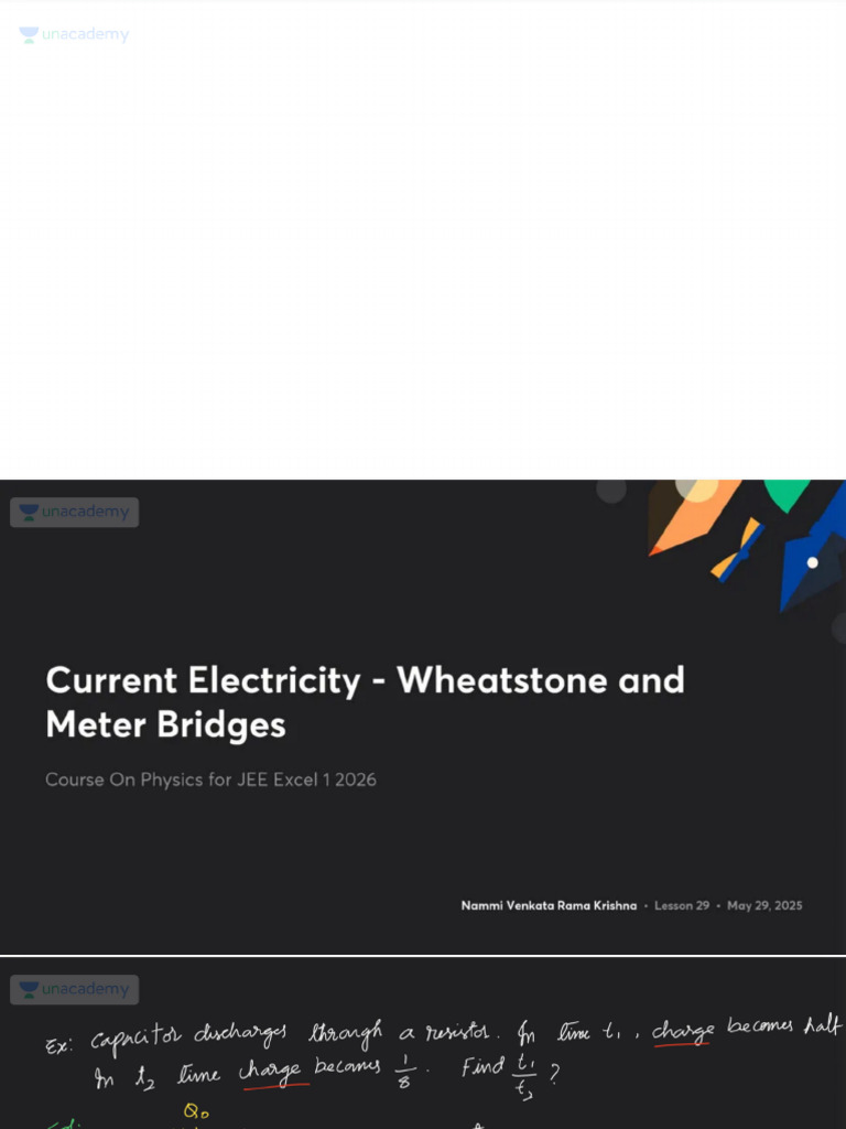 Current Electricity Wheatstone and Meter Bridges With Anno | PDF