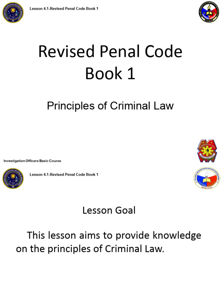 4.1 Revised Penal Code Book 1 | PDF | Criminal Law | Crimes