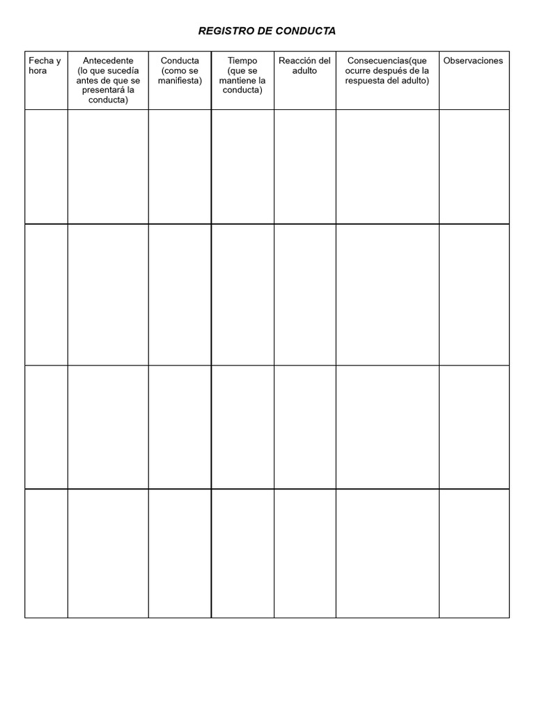 Registro de Conducta | PDF