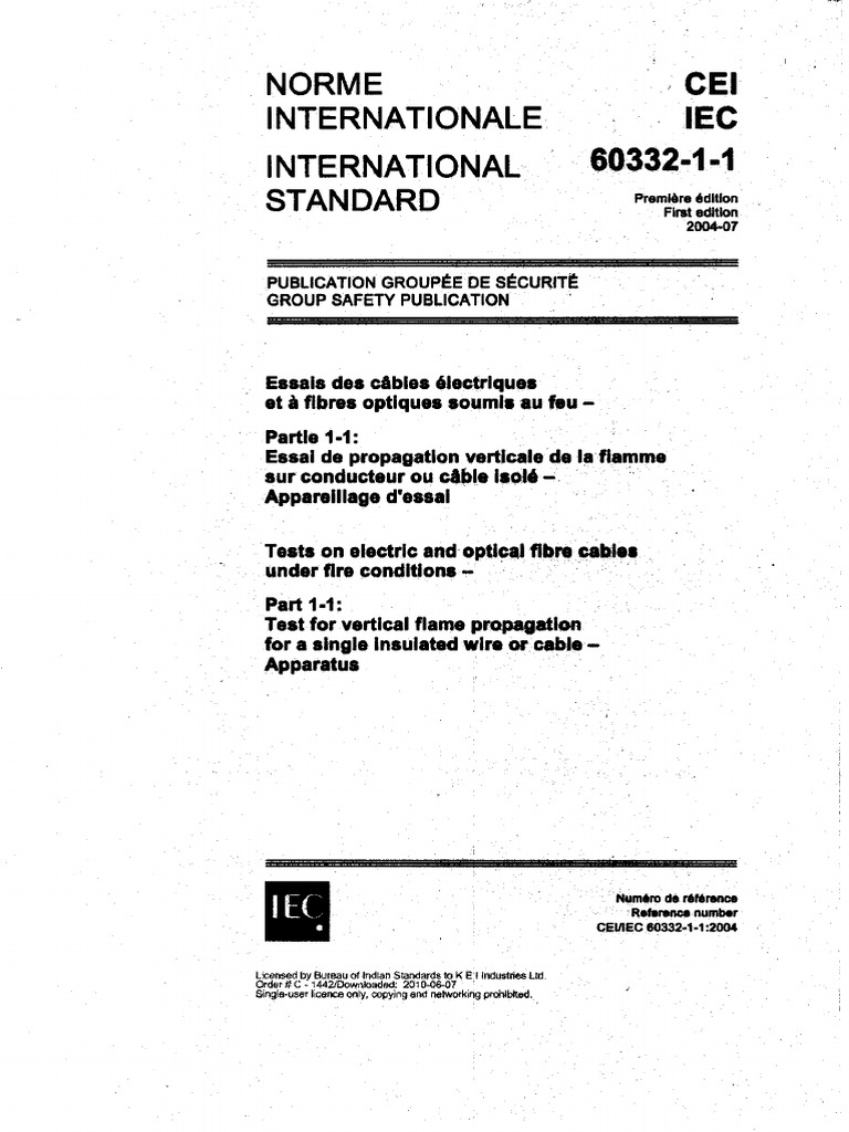 IEC 60332-1-1 | PDF