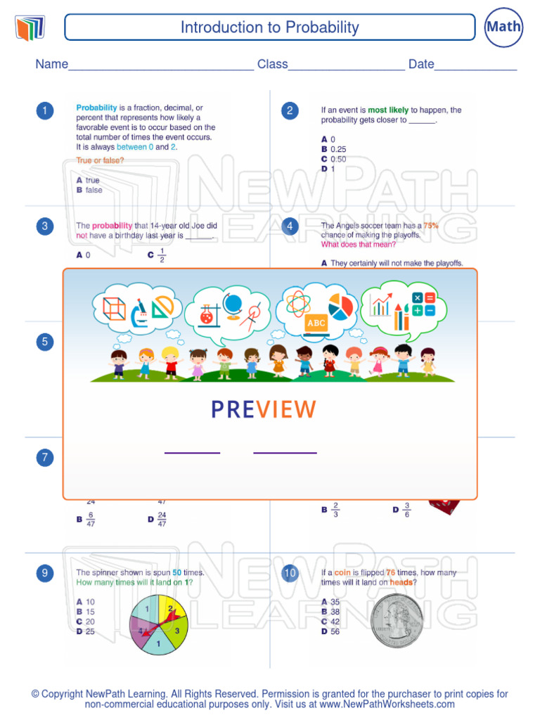 Worksheet Math Grade 7 Introduction To Probability 0 | PDF | All Rights ...