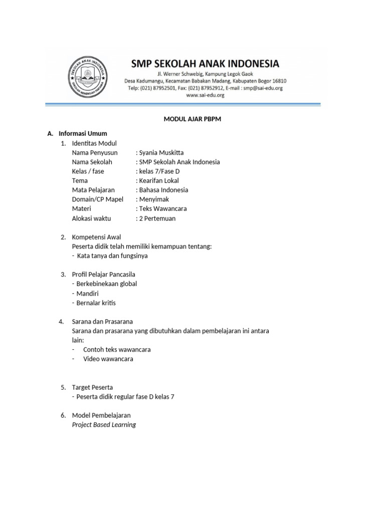 Modul Ajar Tanda Baca | PDF