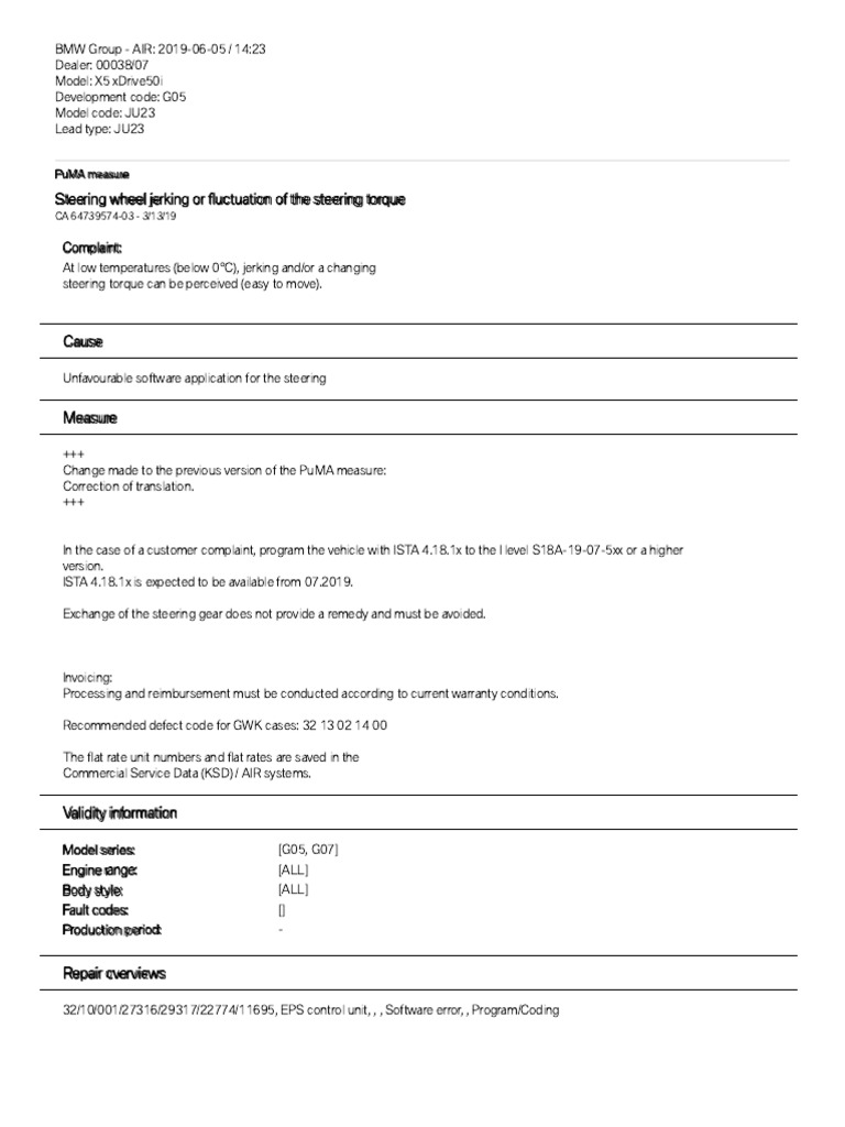 Steering Wheel Jerking or Fluctuation of Steering Torque | PDF