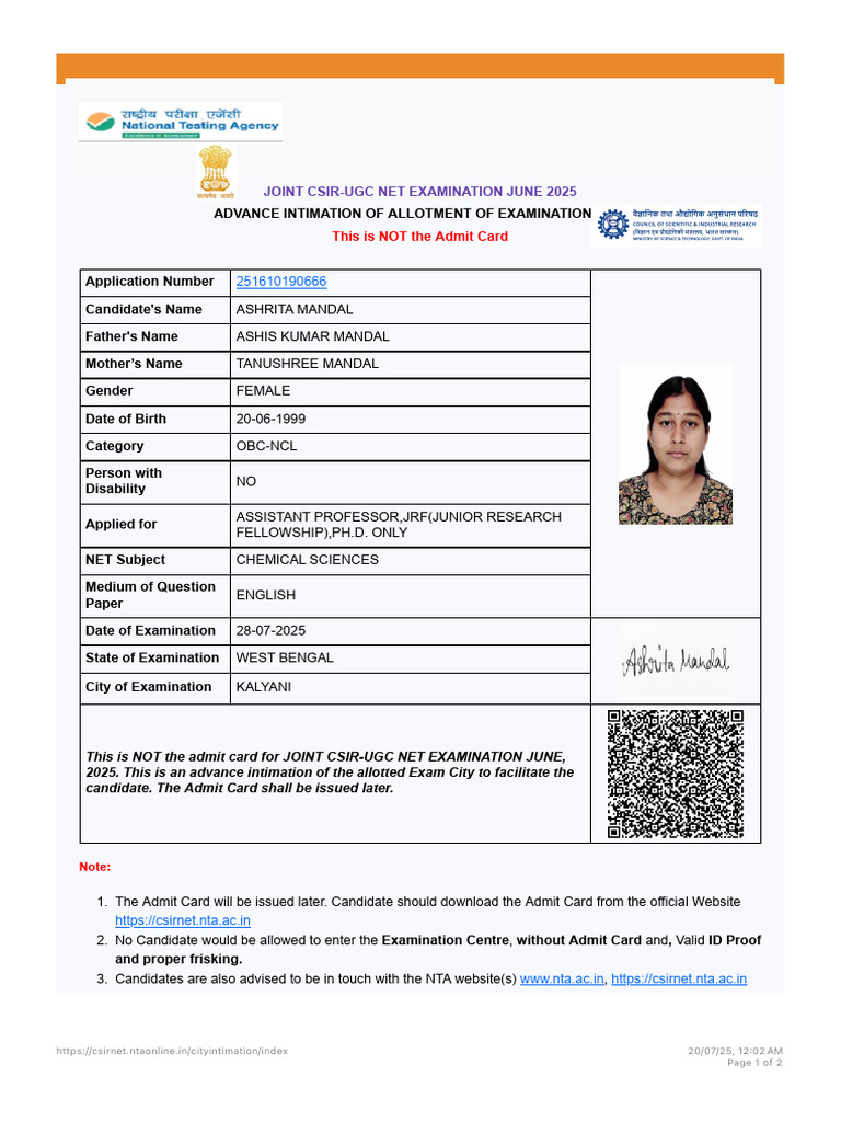 Joint Csir-Ugc Net June-2025 | PDF