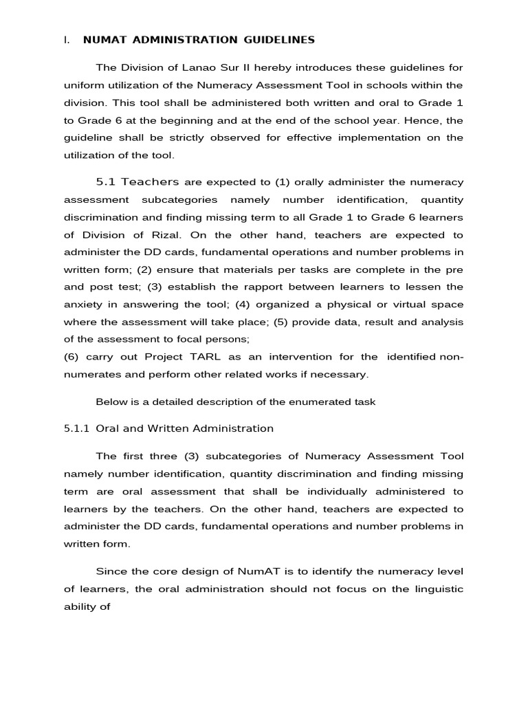 Numat Administration Guidelines(1) | PDF | Learning | Teachers