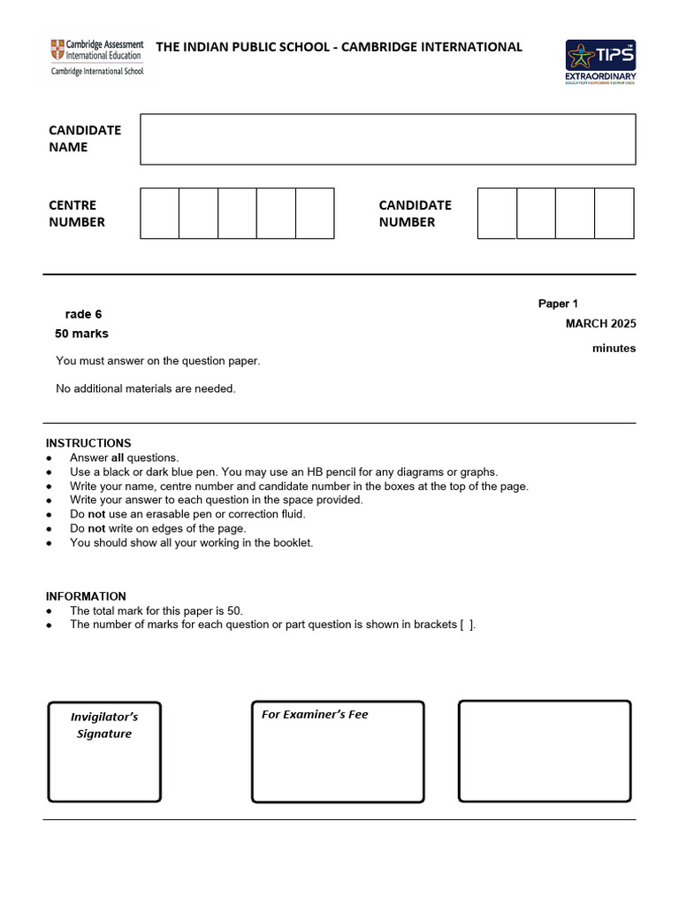 Gr6 SA2 Revision Worksheet Paper 1 Set2 | PDF