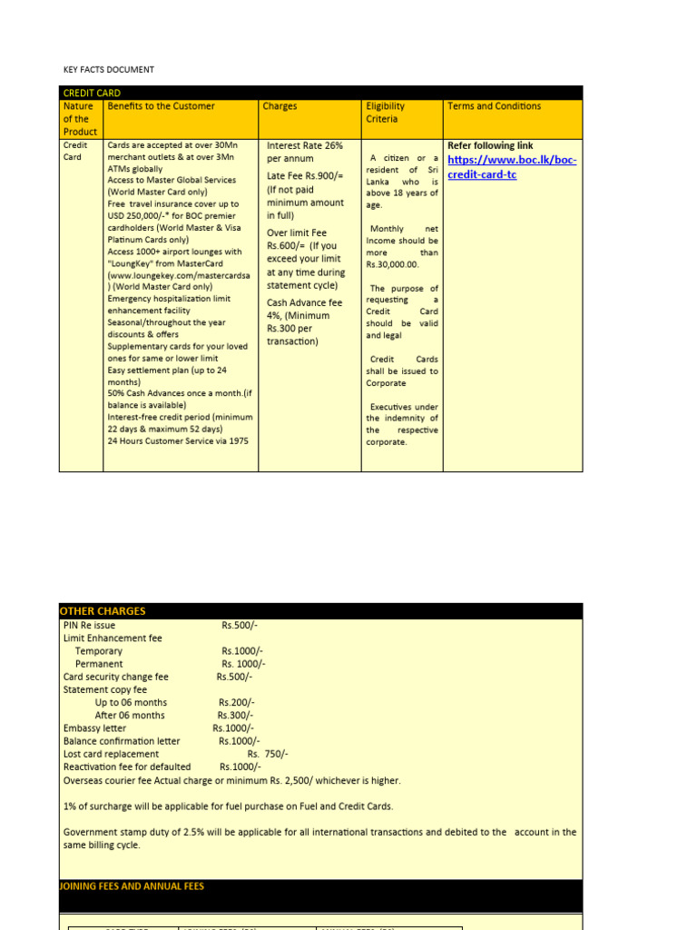 Boc KFD Credit Cards Form en | PDF | Credit Card | Master Card
