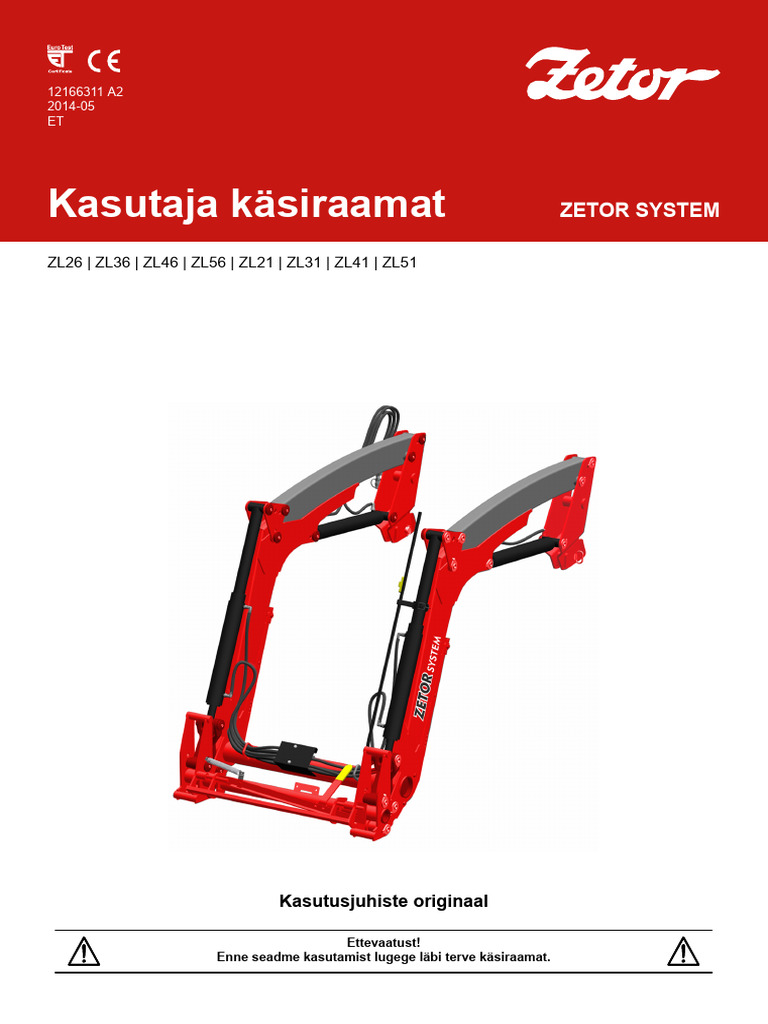 Zetor Loader ZL Operators Manual ET | PDF