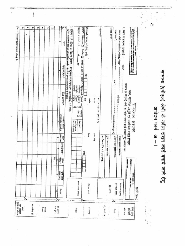 Form A-1 New Ration Card APL | PDF