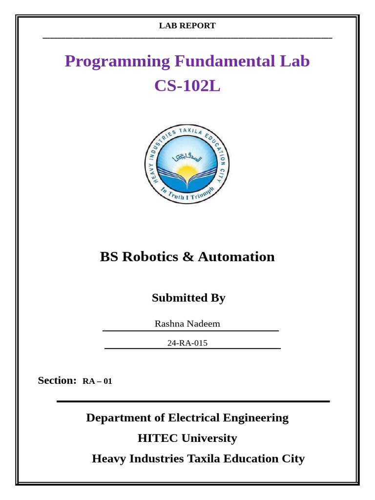 PF Lab01 | PDF | C++ | Computer Programming