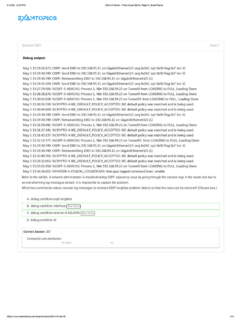 300-410 Exam - Free Actual Q&as, Page 5 - ExamTopics | PDF | I Pv6 | Internet Protocols