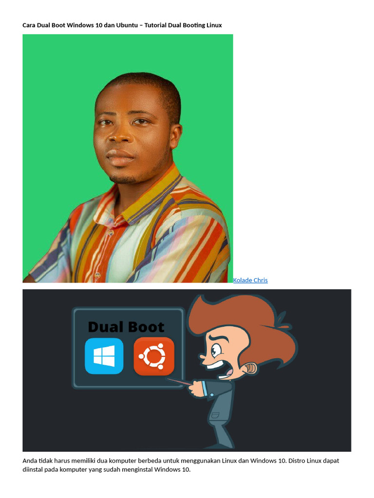 Cara Dual Boot Windows 10 Dan Ubuntu | PDF