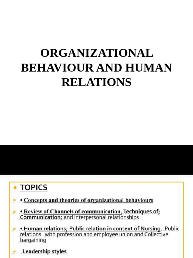 Organizational-Behavior-And-Human-Relations PPT Slide | PDF