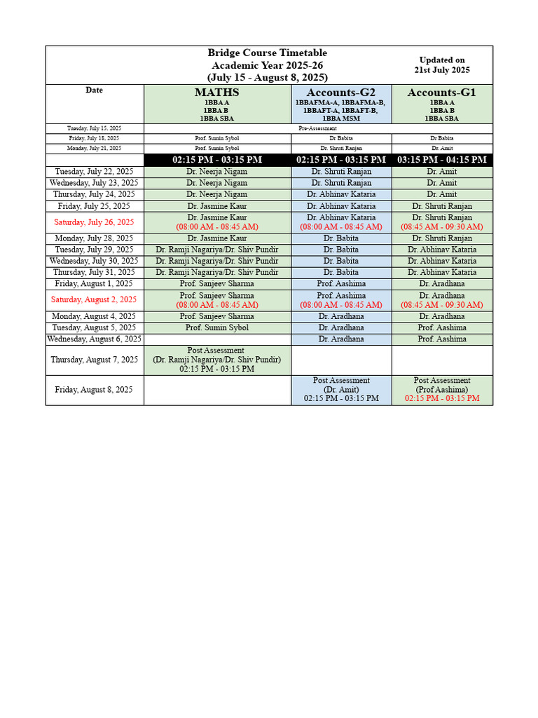 Simplified Timetable Bridge Course | PDF