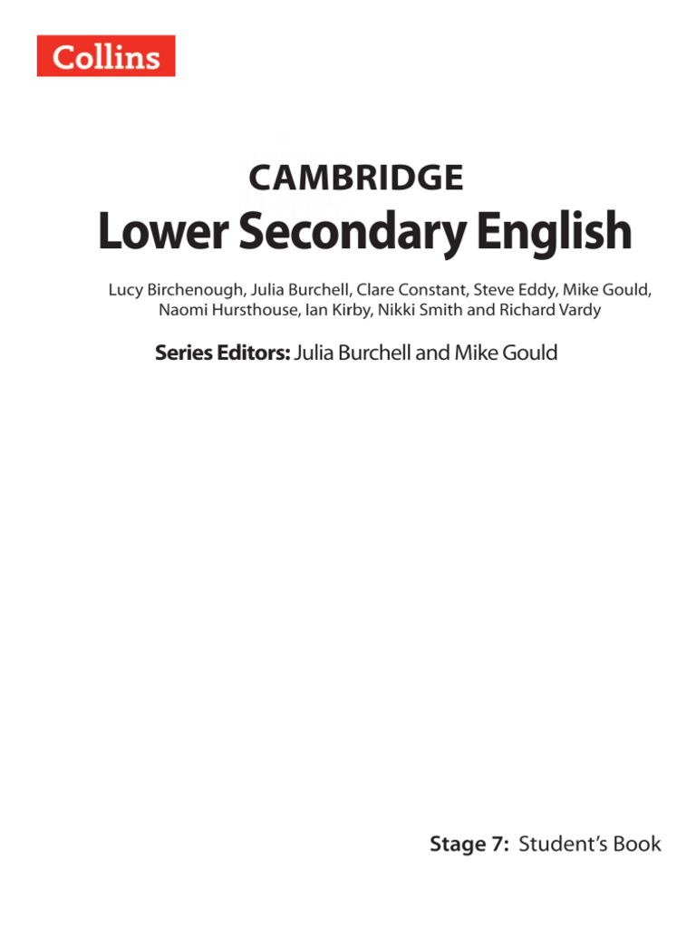 Collins Cambridge Lower Secondary English Students Book Stage 7 (Second Edition) | PDF