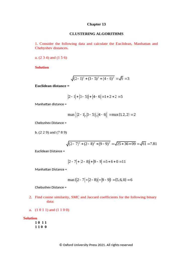 Chapter 13 Manual Ver1.0 | PDF | Cluster Analysis | Algorithms And Data Structures