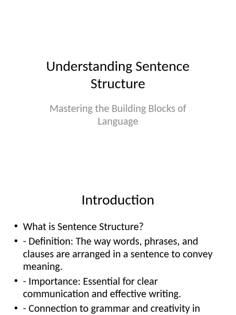 Sentence Structure Presentation | PDF