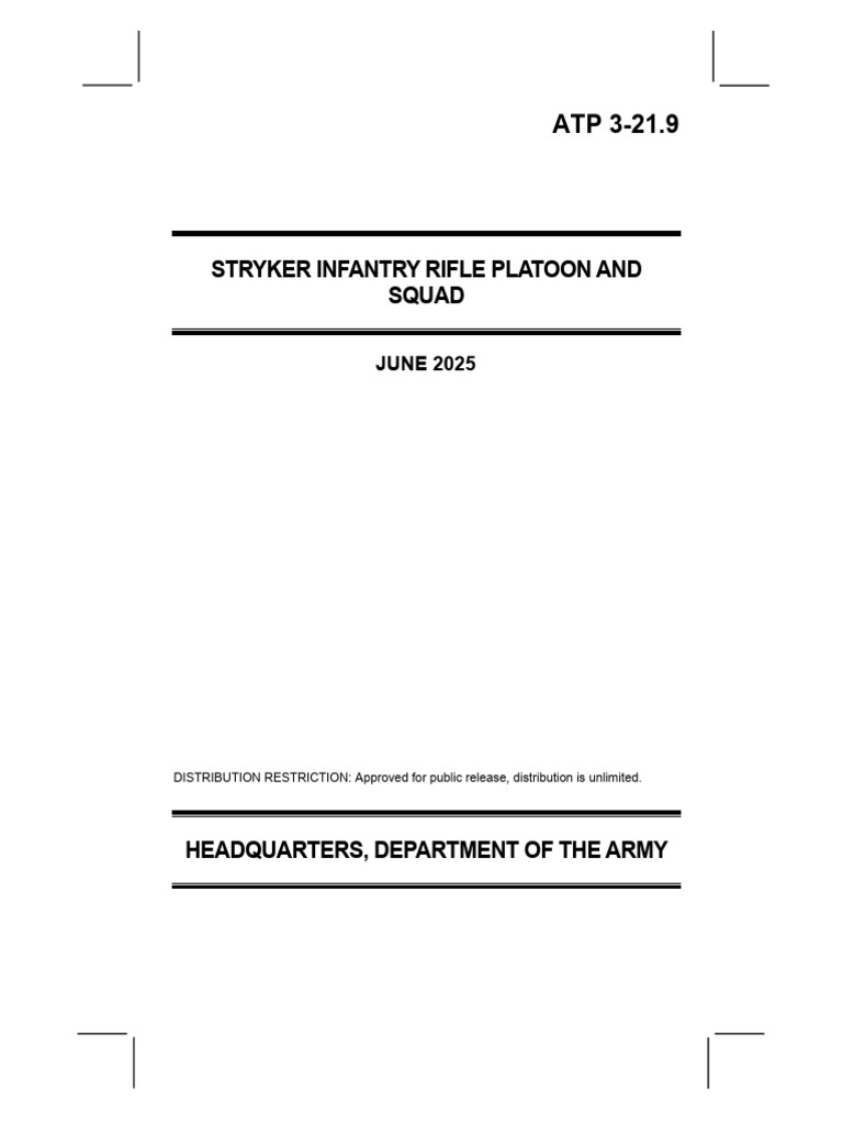 Stryker Infantry Platoon Tactics Guide | PDF | Platoon | Infantry