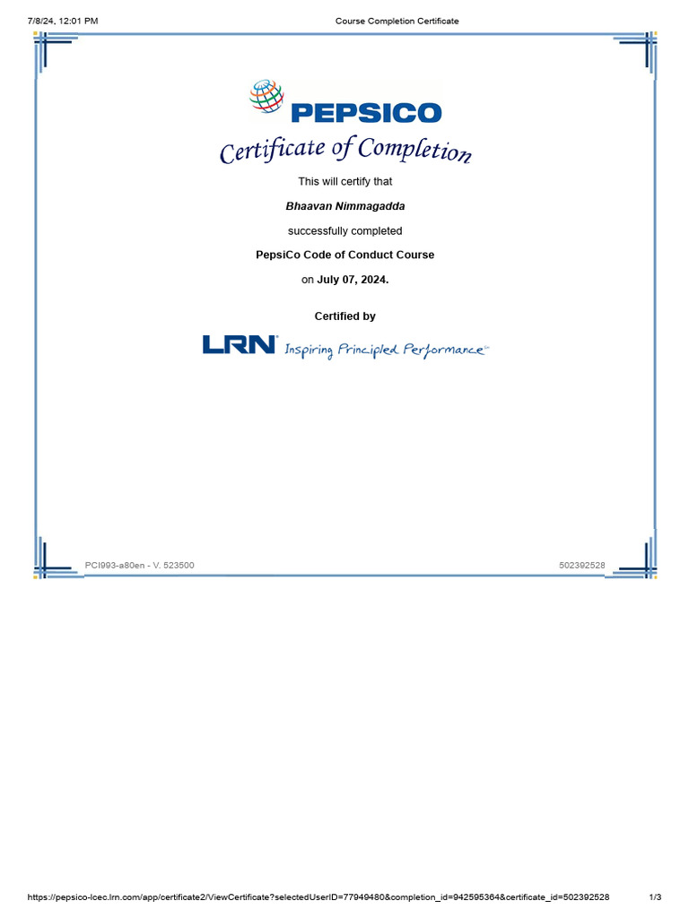 Course Completion Certificate | PDF | Conflict Of Interest | Business