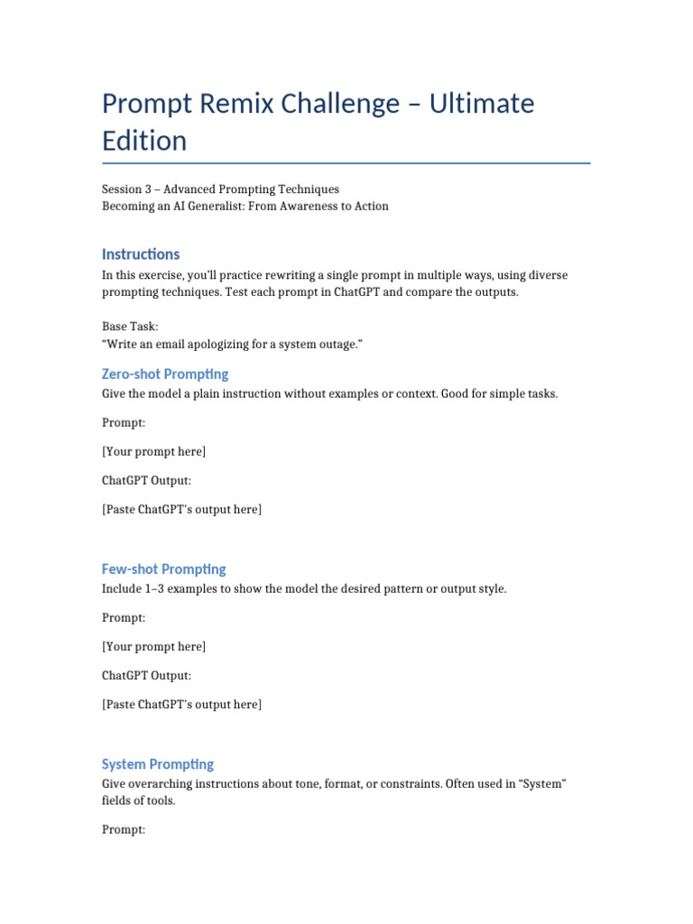 Advanced AI Prompting Techniques Guide | PDF | Learning | Cognition