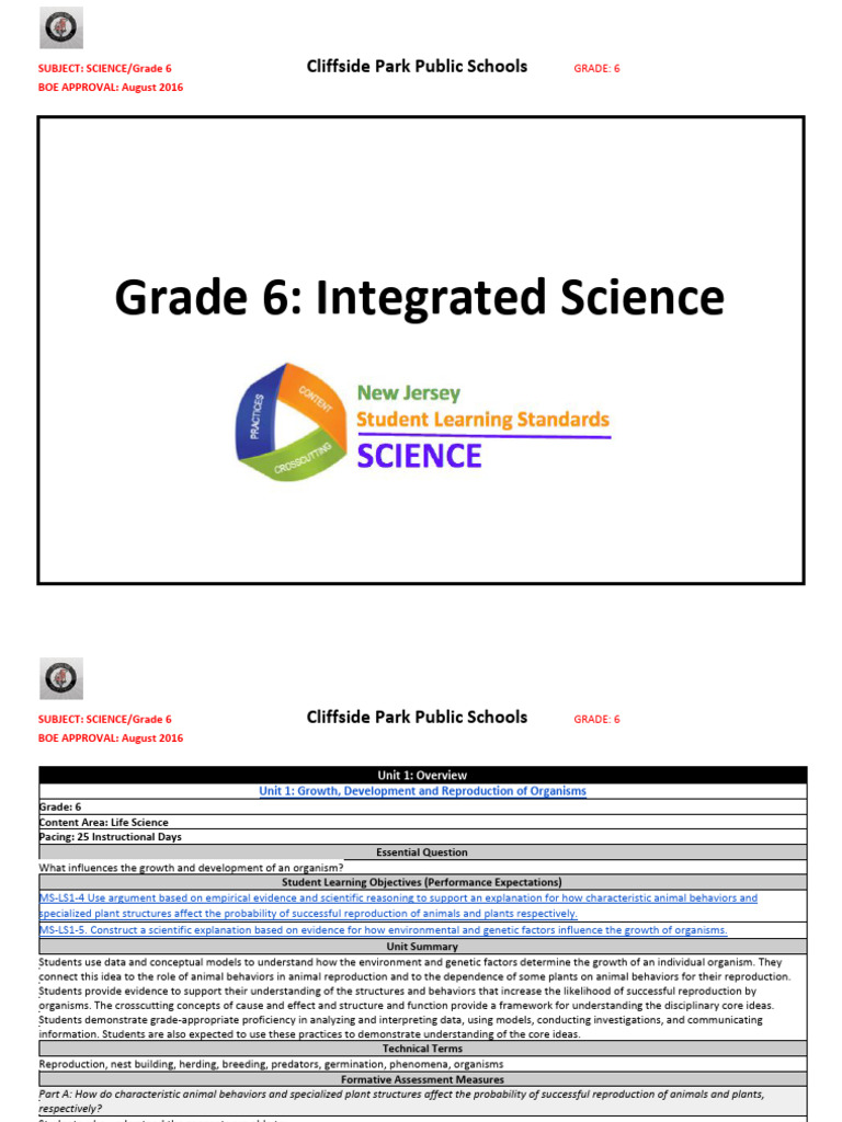 Grade 6 Integrated Science Curriculum | PDF | Ecosystem | Science