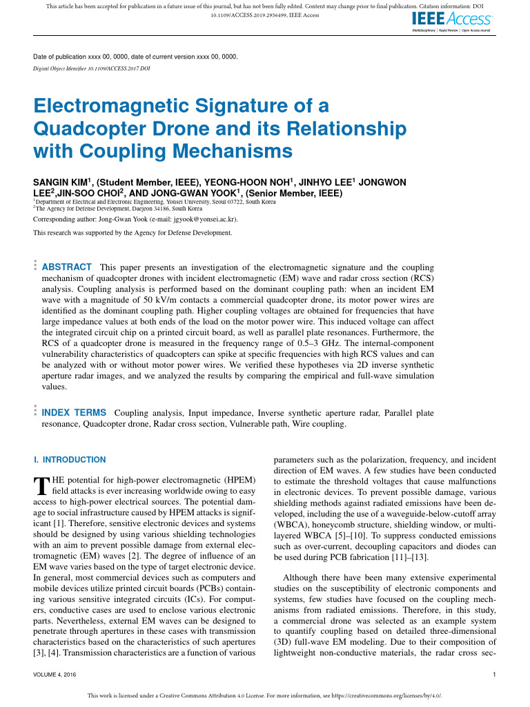 Electromagnetic Signature of A Quadcopter Drone An | PDF | Resonance ...