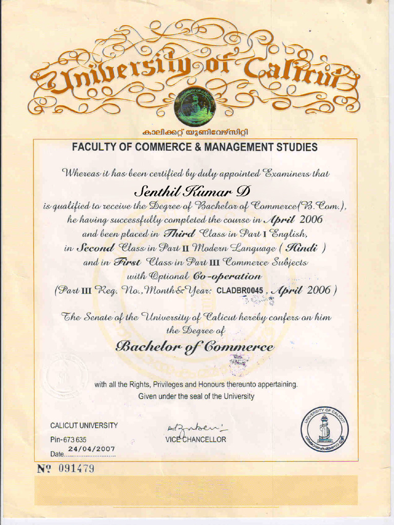 Bcom Calicut | PDF