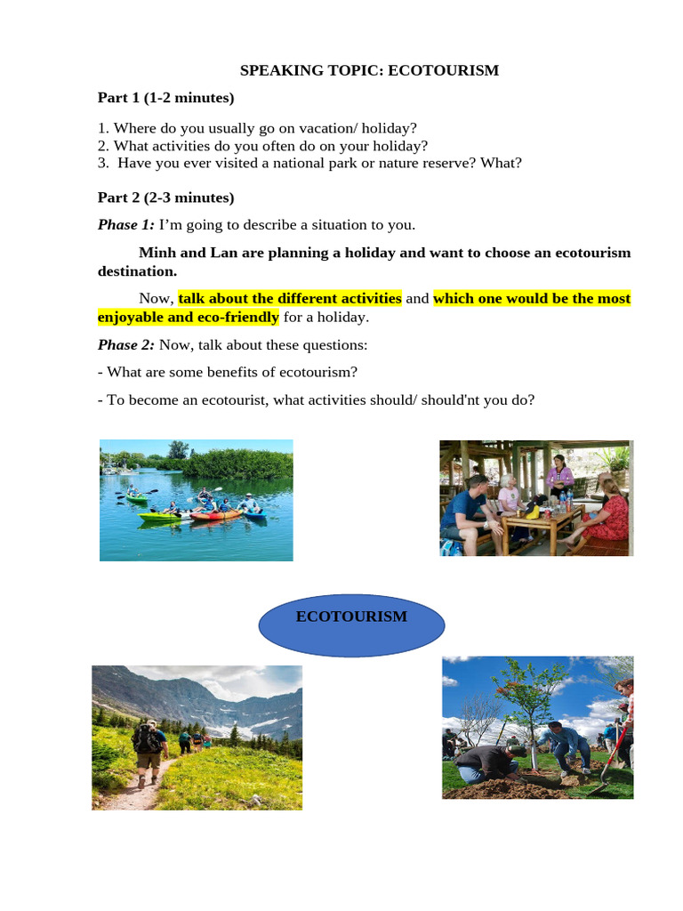Topic. Ecotourism | PDF