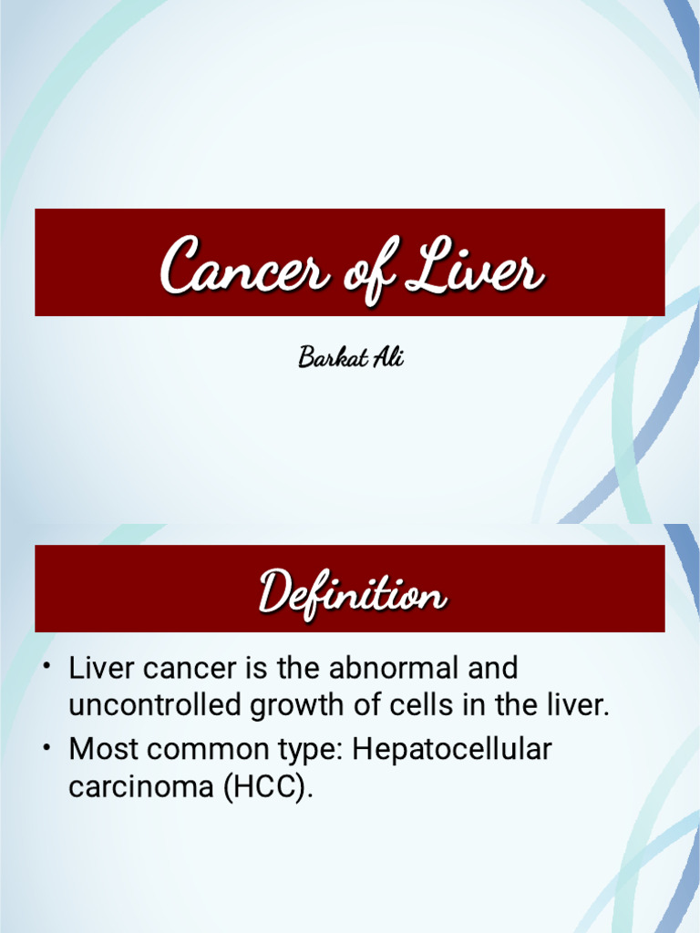 Definition and Overview of Liver Cancer | PDF | Liver | Hepatitis