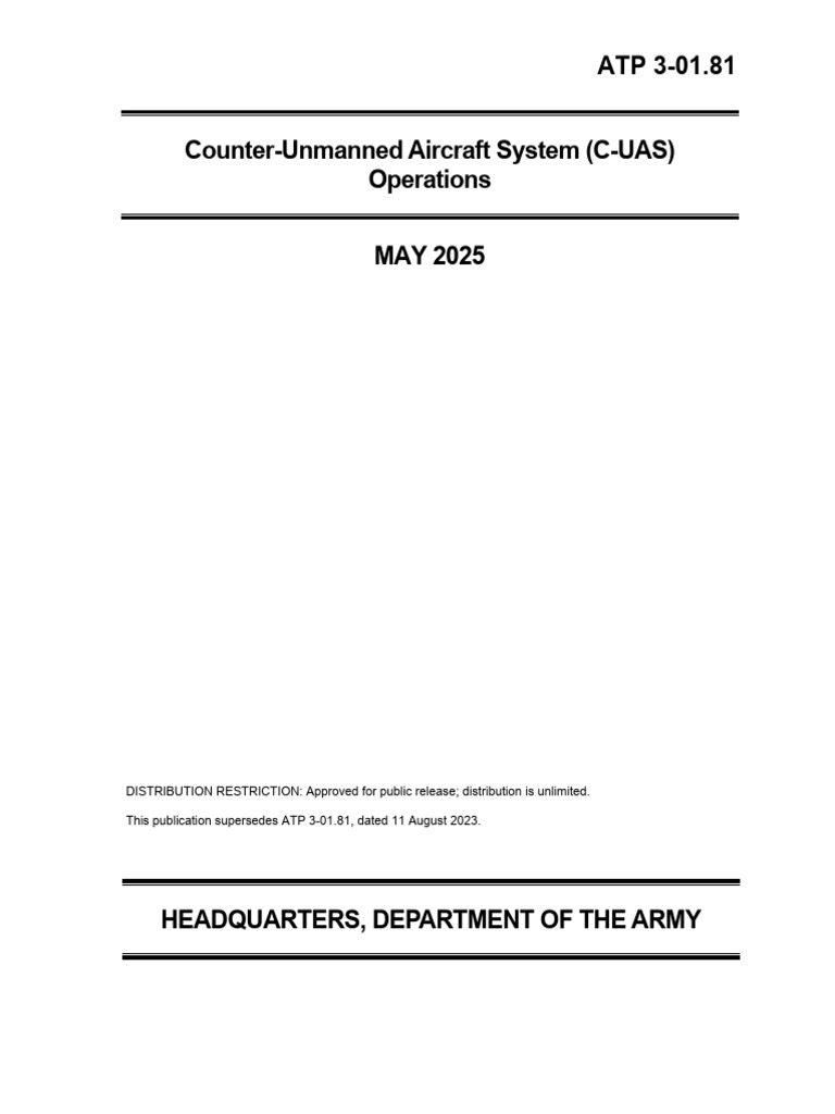 ATP 3-01.81 Counter-Unmanned Aircraft System (C-UAS) Operations | PDF ...