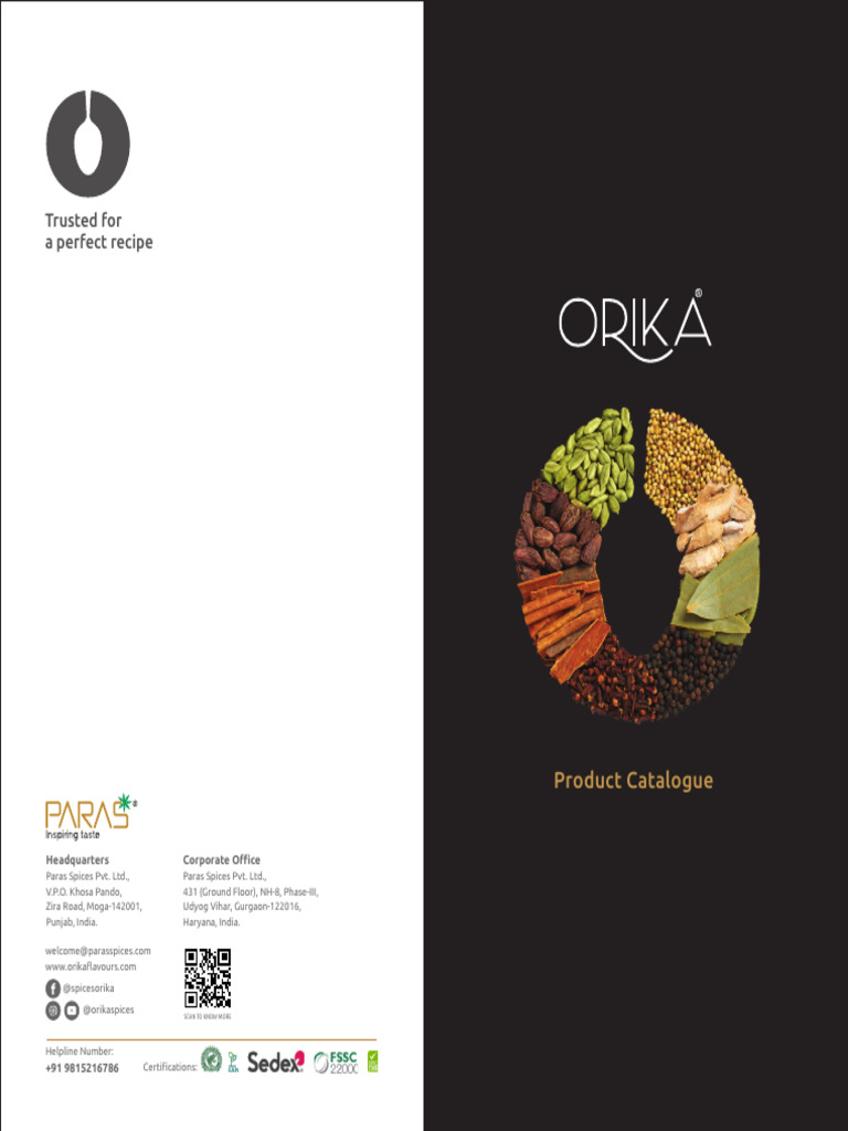 Orika Spices Product Catalogue | PDF | Nutmeg | Fennel