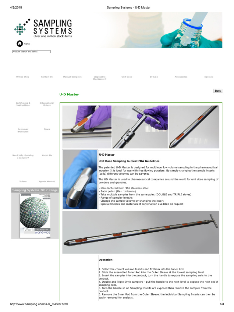 Sampling Systems - U-D Master | PDF | Pharmacology
