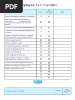 Employee Exit Checklist | PDF