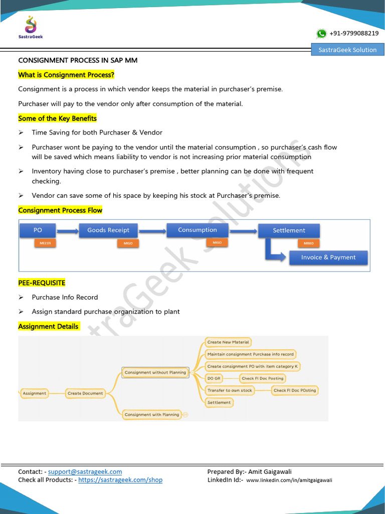 Consignment Process in SAP MM | PDF | Business | Retailing
