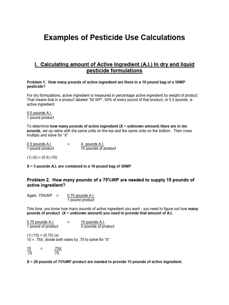 Herbicide Calculation Guide | PDF | Gallon | Pound (Mass)