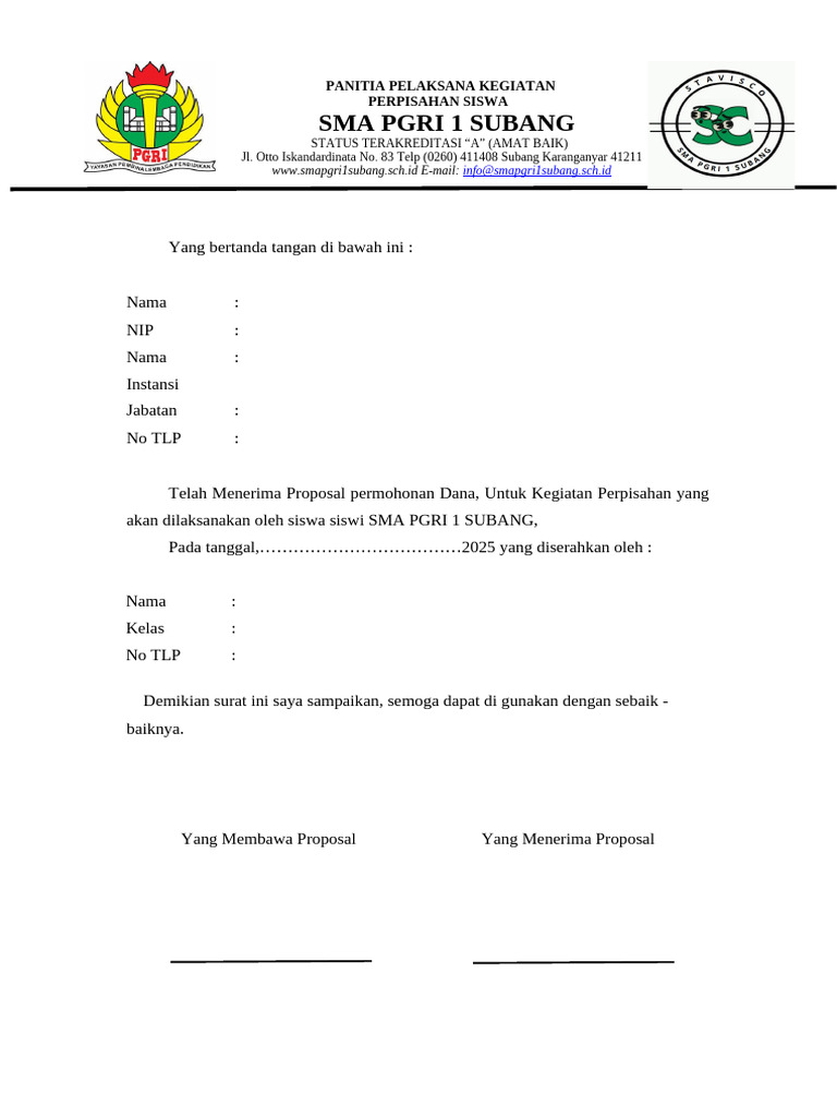 Surat Pengantar Proposal | PDF