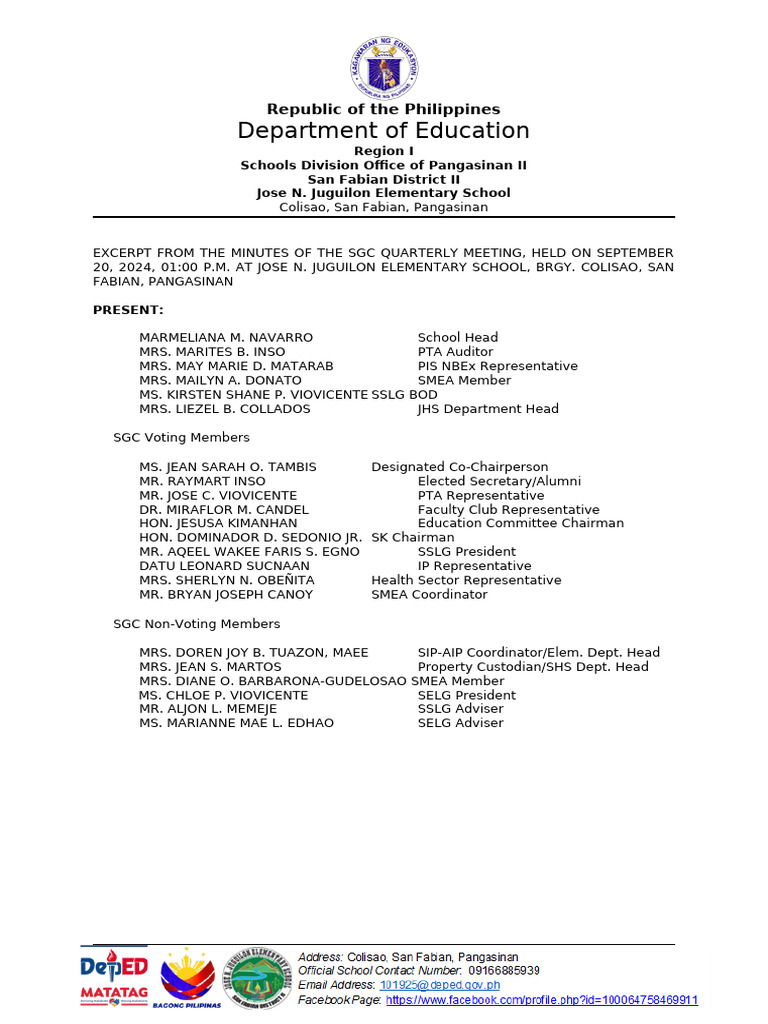 SGC Resolution FI 8 On Updating The Members of SGC | PDF