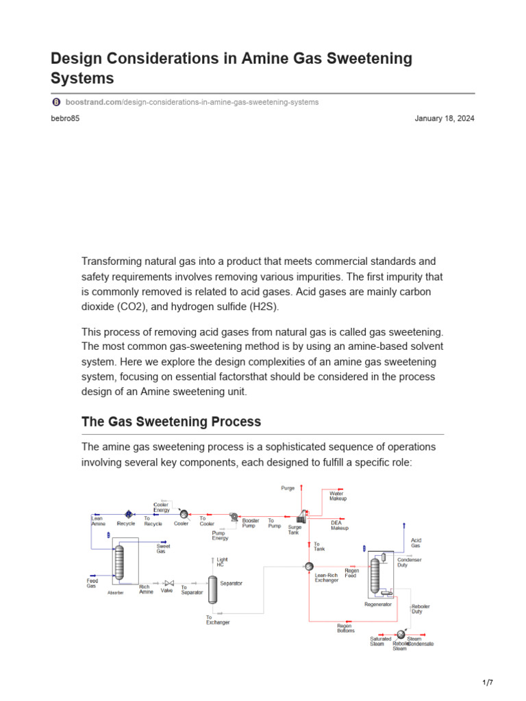 Amine Gas Sweetening Design Insights | PDF | Materials | Mechanical ...
