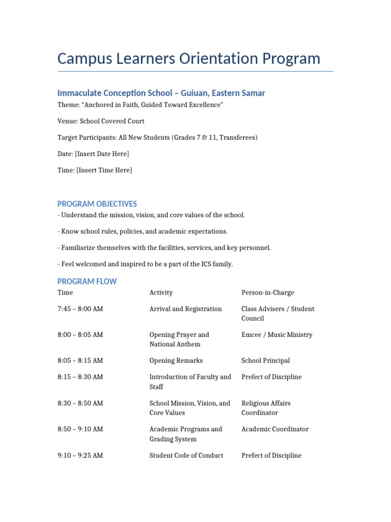 ICS Campus Learners Orientation Guide | PDF
