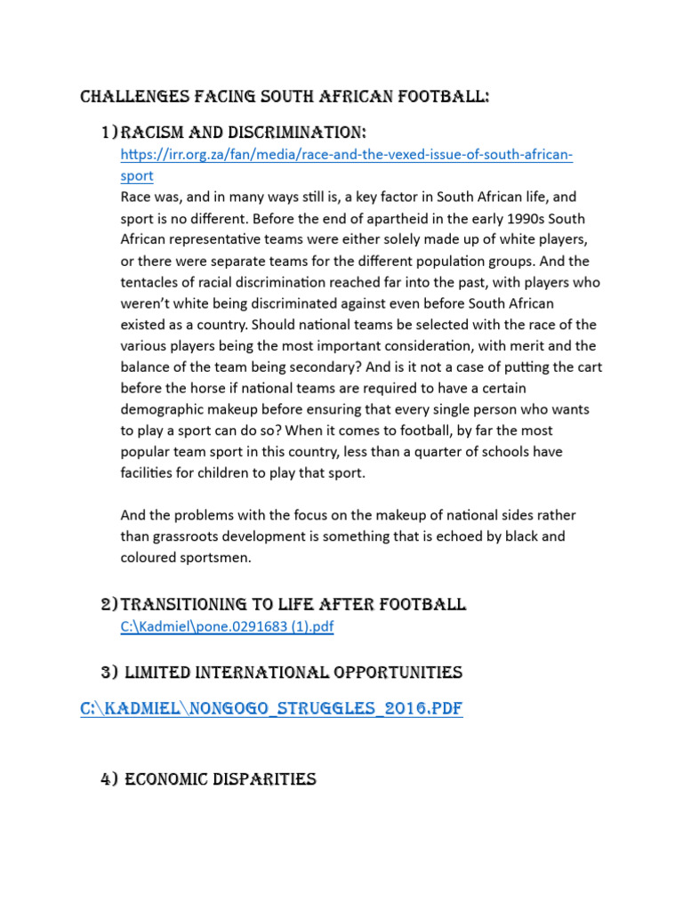 South Africa's Football Challenges | PDF
