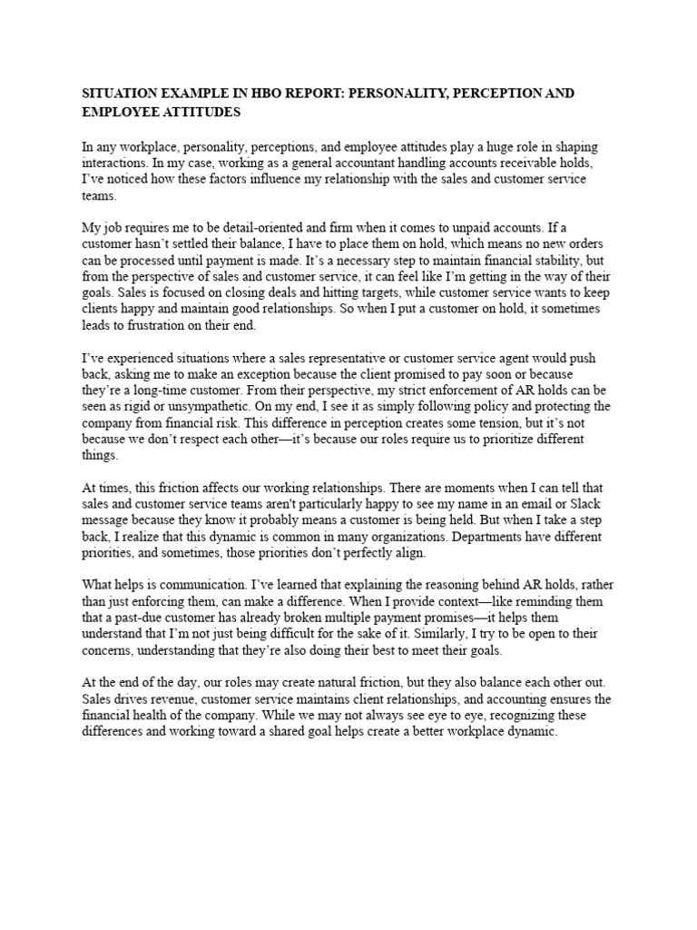 Situation Example in Hbo Report | PDF | Sales | Behavioural Sciences