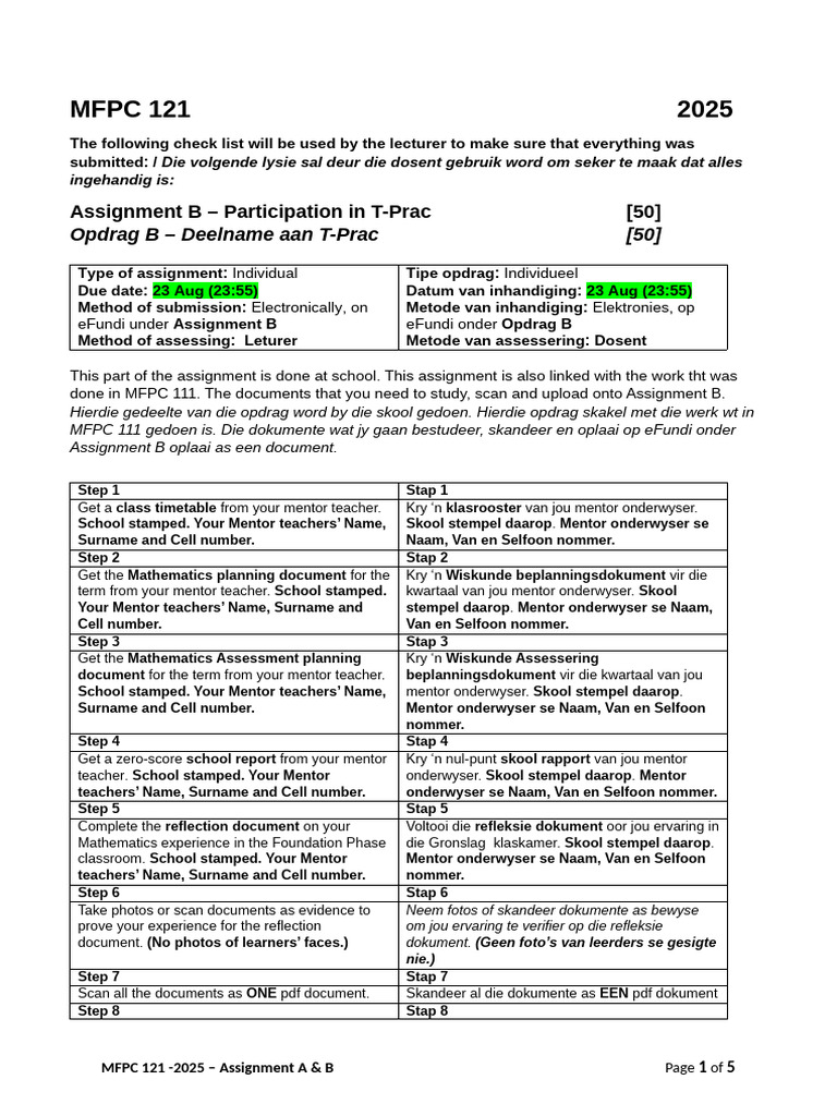 MFPC 121 Ass 2 B T-Prac - Foundation Phase - 2025 | PDF | Knowledge ...
