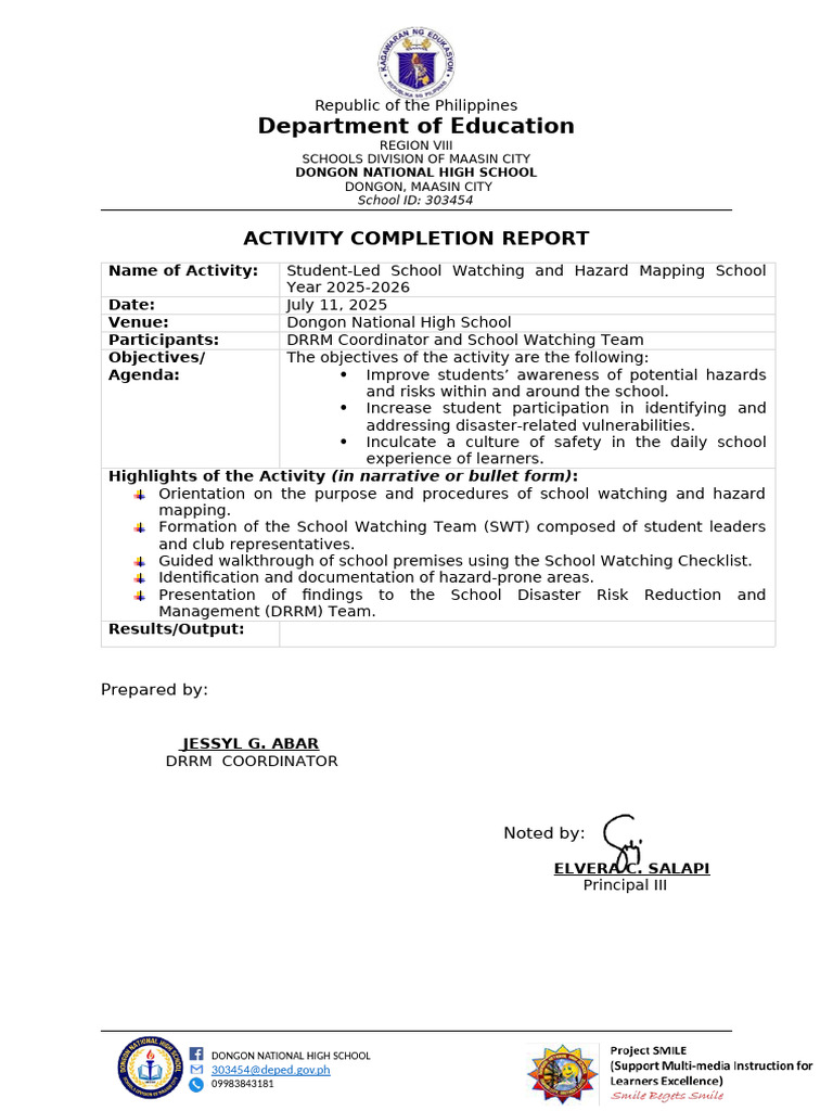 Acr - School Watching Team | PDF