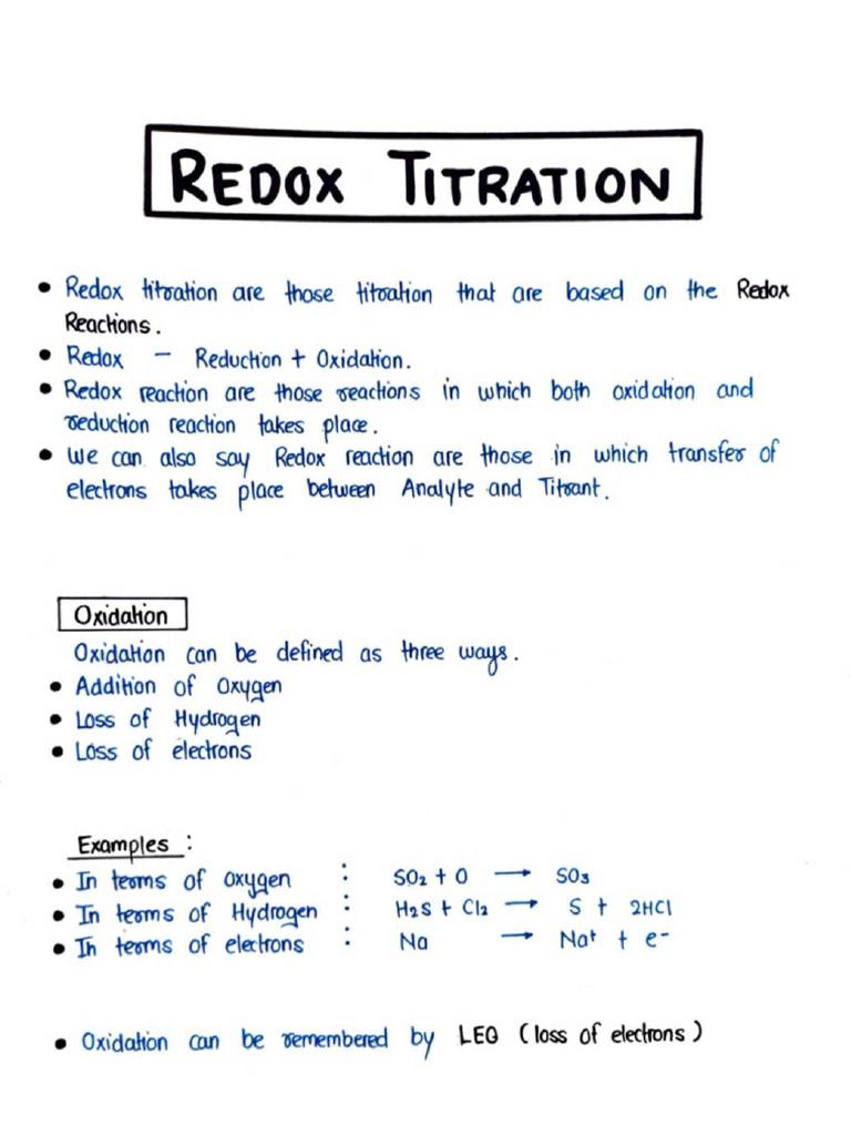 B.pharm, Analysis, Unit 4, A) Concepts of Oxidation and Reduction ...