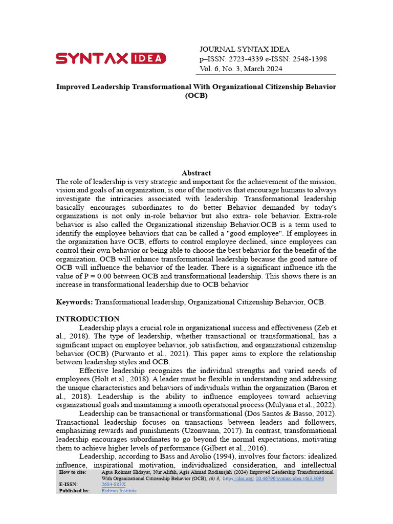 3096-Research Instrument-13771-1-10-20240325 | PDF | Transformational Leadership | Industrial ...